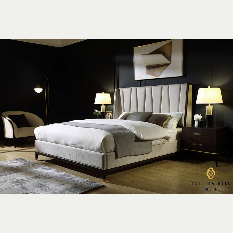 China Red Oak Solid Wood High Double Bedroom Set Manufacturer and ...